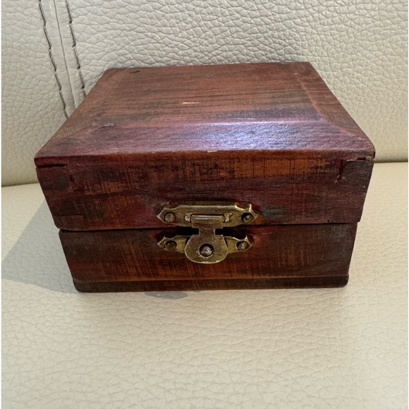 unbranded | Storage & Organization | Vintage Hardwood Ring Box Red ...